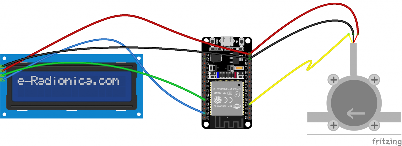 Cara Mengakses Water Flow Sensor YF-B6 Menggunakan ESP32 Atau Arduino Interface LCD 20×4 I2C ...